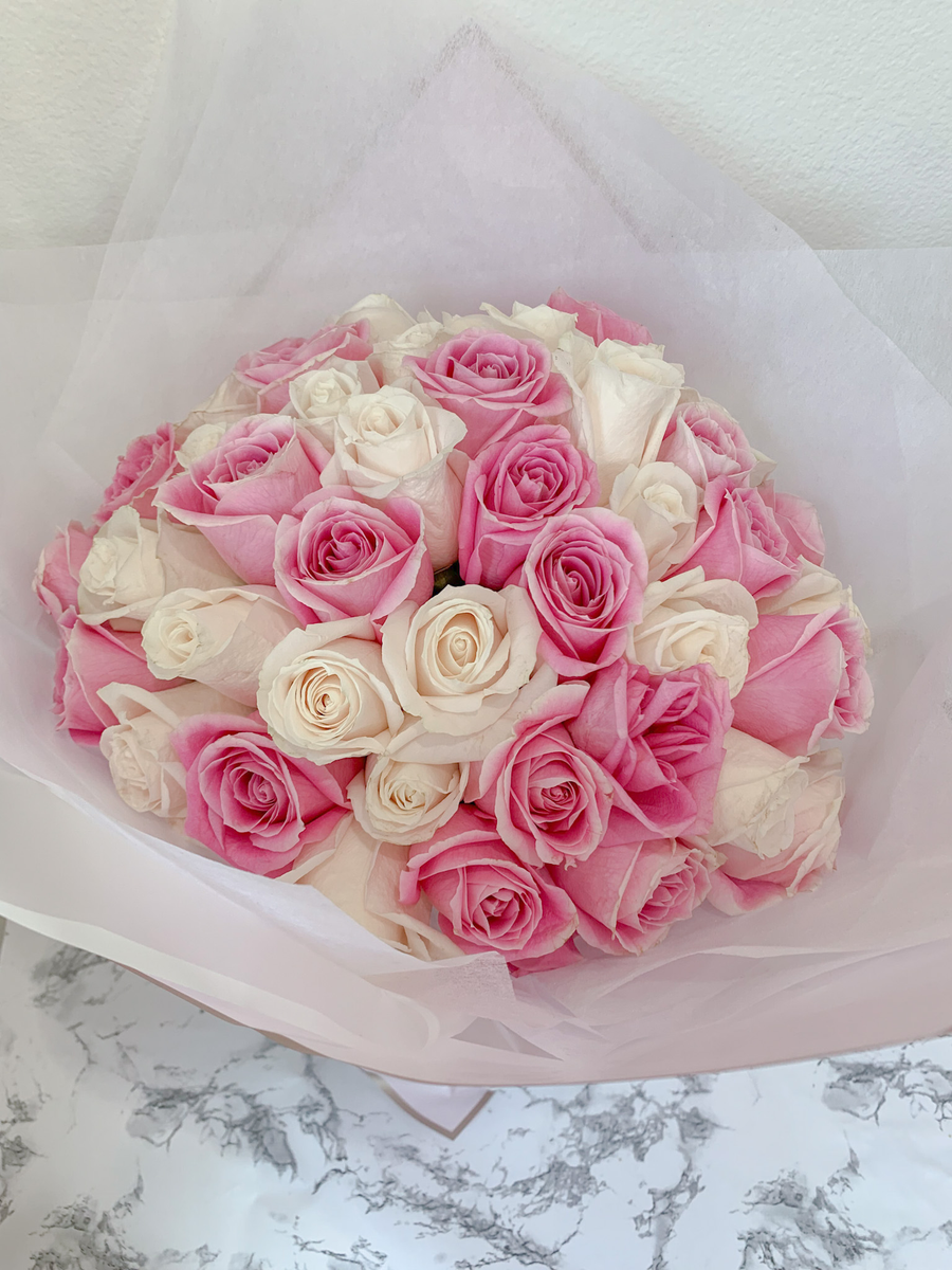 Hermosa Round Rose Bouquet – flowersnflour